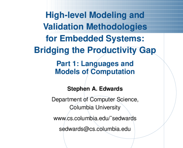 (PDF) High level modeling and validation methodologies for embedded ...