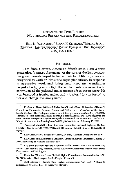 (PDF) Dismantling Civil Rights: Multiracial Resistance and Reconstruction