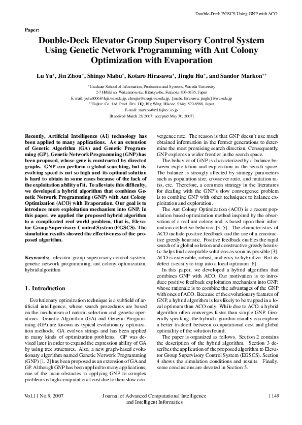 (PDF) Double-Deck Elevator Group Supervisory Control System Using ...