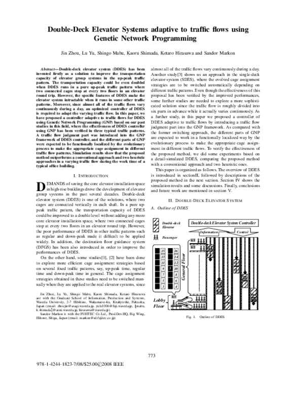 (PDF) Double-deck elevator systems adaptive to traffic flows using Genetic Network Programming ...