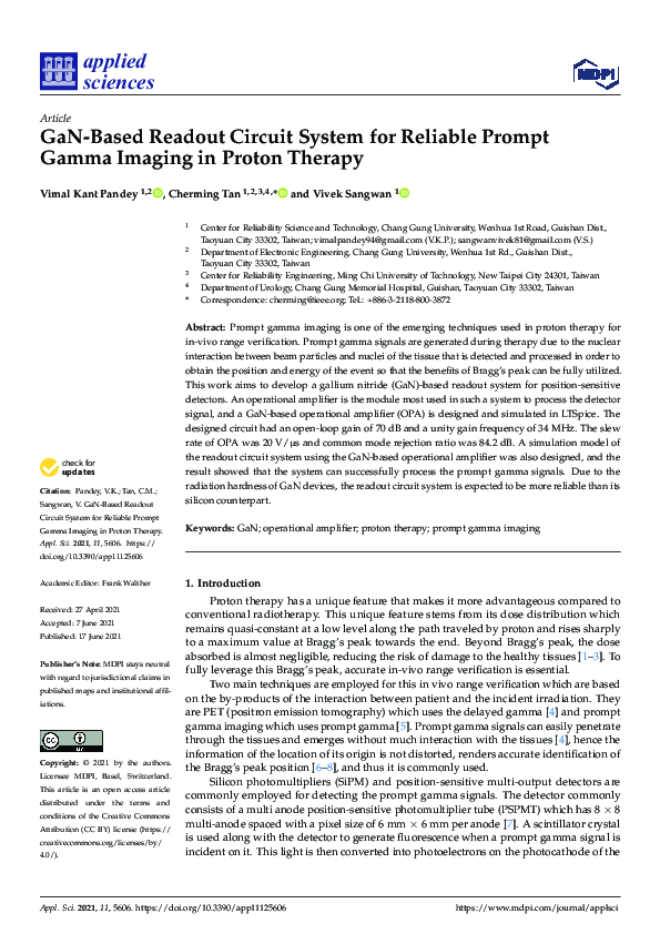 (PDF) GaN-Based Readout Circuit System for Reliable Prompt Gamma Imaging in Proton Therapy