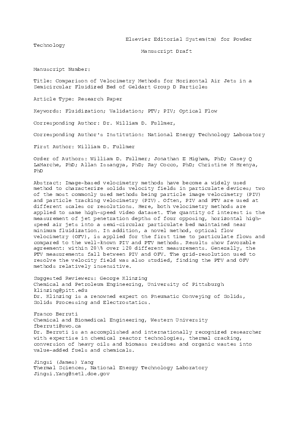 (PDF) Comparison of velocimetry methods for horizontal air jets in a ...