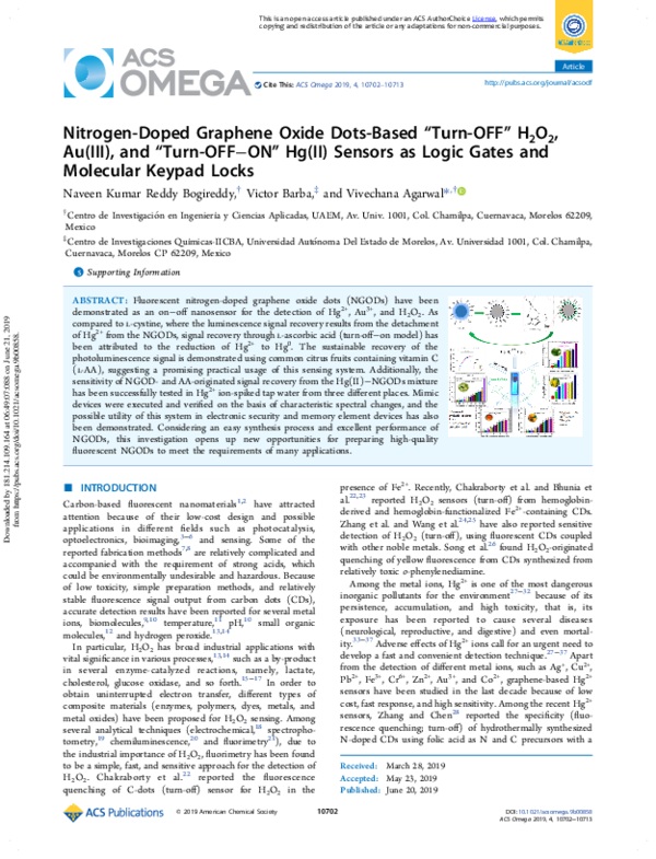 (PDF) Nitrogen-Doped Graphene Oxide Dots-Based “Turn-OFF” H2O2, Au(III), and “Turn-OFF–ON” Hg(II ...