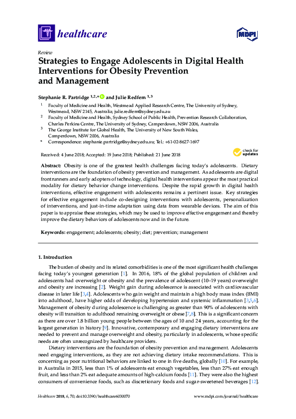 (PDF) Strategies to Engage Adolescents in Digital Health Interventions ...