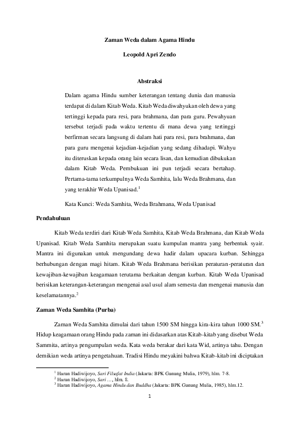 (PDF) Zaman Weda dalam Agama Hindu