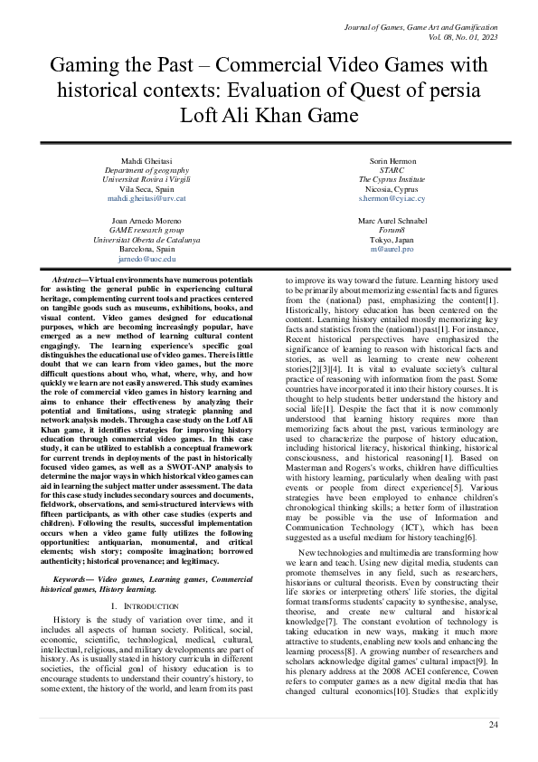 (PDF) Gaming the Past– Commercial Video Games with historical contexts ...