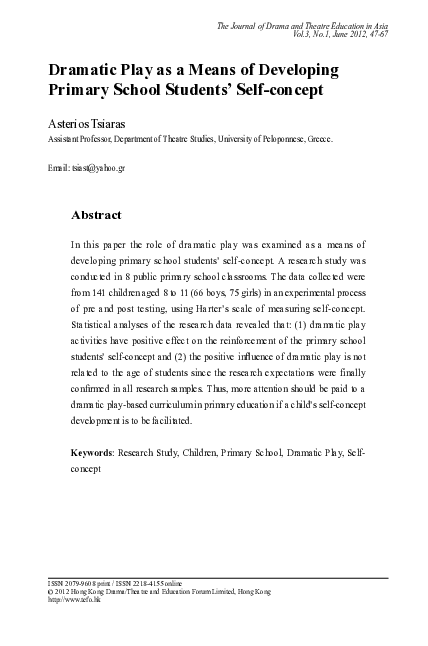 (PDF) Dramatic Play as a Means of Developing Primary School Students ...