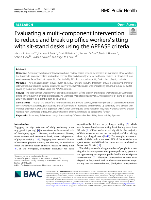 (PDF) Evaluating a multi-component intervention to reduce and break up ...