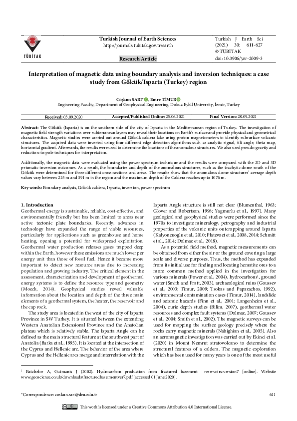 (PDF) Interpretation of magnetic data using boundary analysis and ...