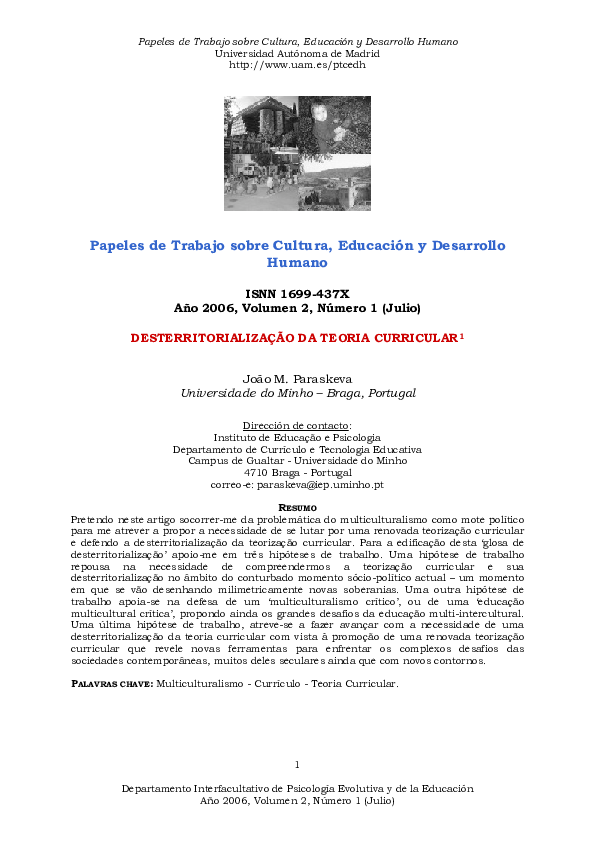 (PDF) Desterritorialização Da Teoria Curricular // Deterritorialization ...