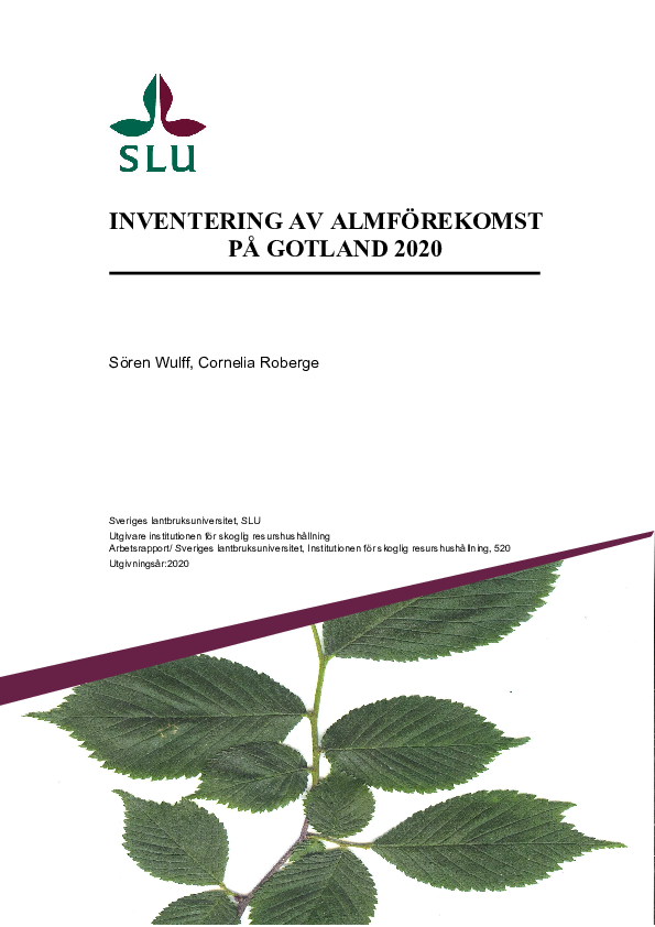 (PDF) Inventering av almförekomst på Gotland 2020