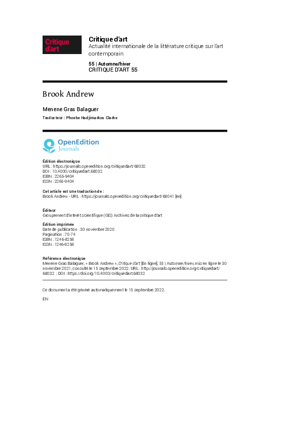 (PDF) Brook Andrew