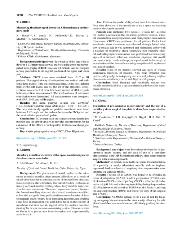 (PDF) Evaluation of pre-operative model surgery and the use of a ...