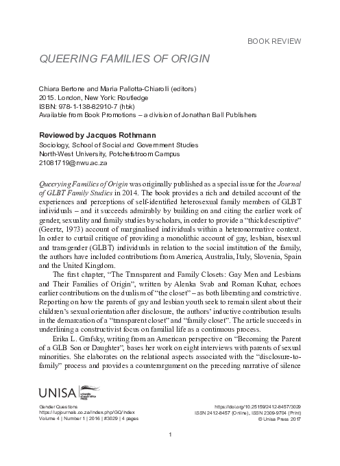 (PDF) Queering Families of Origin
