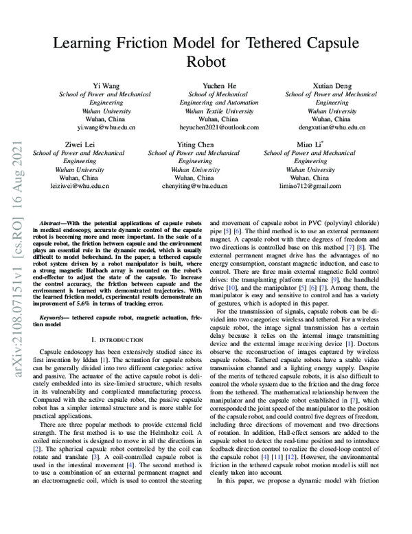 (PDF) Learning Friction Model for Tethered Capsule Robot