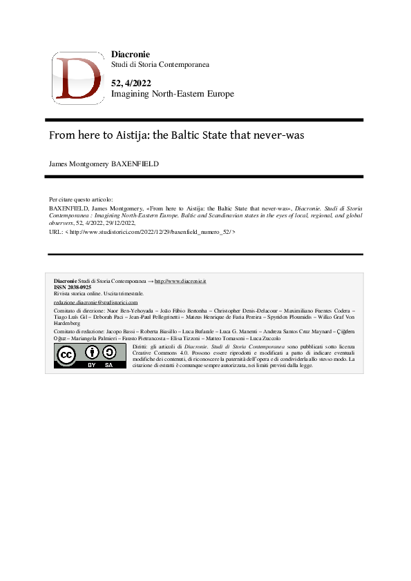(PDF) From Here to Aistija: The Baltic State that Never-Was