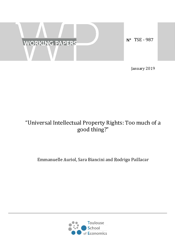 (PDF) Universal Intellectual Property Rights: Too Much of a Good Thing?