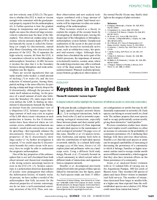 (PDF) Keystones in a Tangled Bank