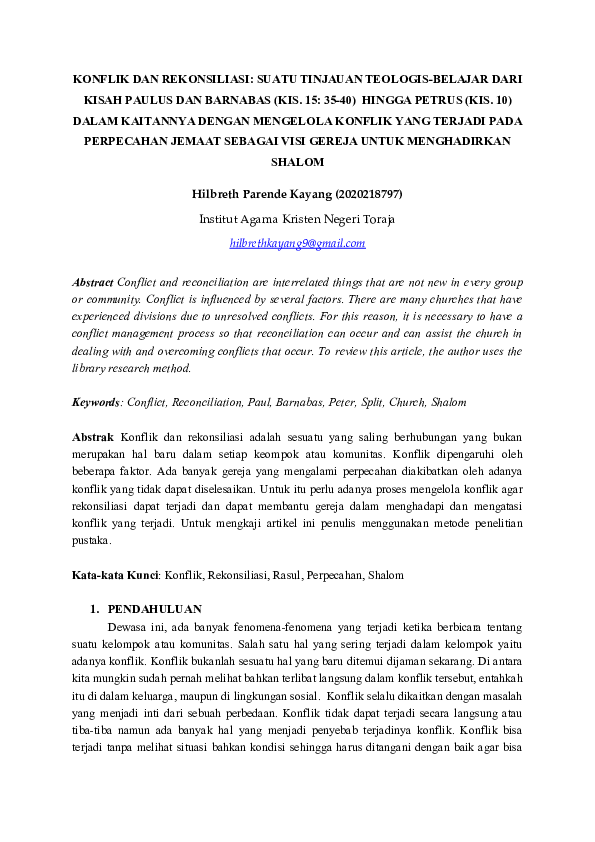 (DOC) JURNAL TEOLOGI PB HILBRETH