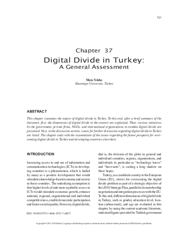 (PDF) Digital Divide in Turkey