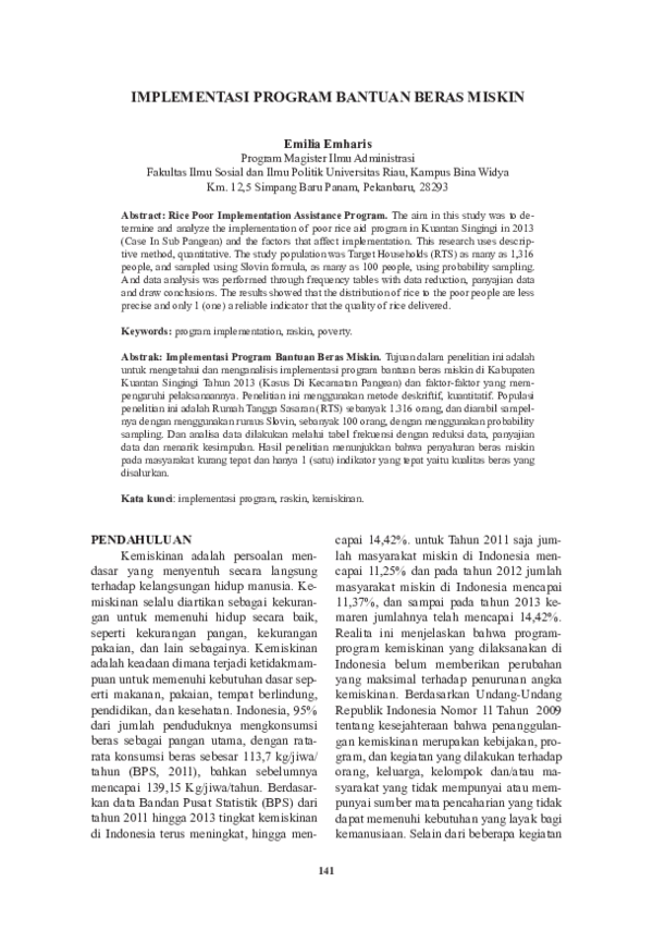 (PDF) Implementasi Program Bantuan Beras Miskin