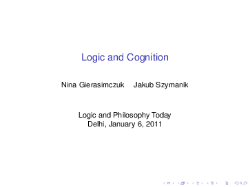 (PDF) Logic and cognition