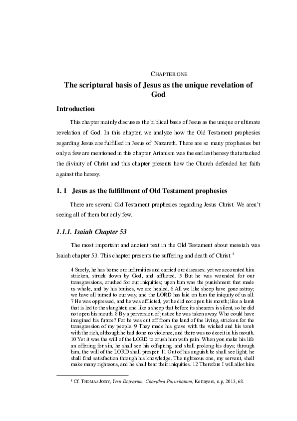 (PDF) The scriptural basis of Jesus as the unique revelation of God