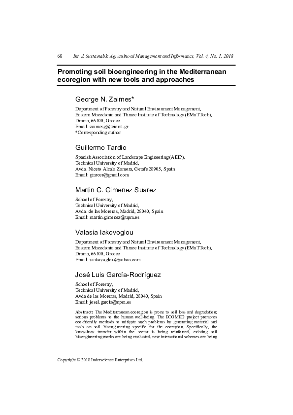 (PDF) Promoting soil bioengineering in the Mediterranean ecoregion with ...