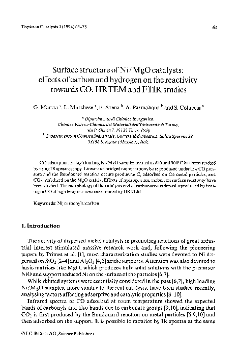 (PDF) Surface structure of Ni/MgO catalysts: Effects of carbon and ...