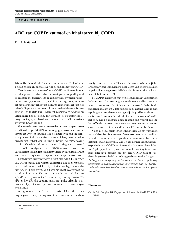 (PDF) ABC van COPD: zuurstof en inhalatoren bij COPD | Piet Bruijnzeel - Academia.edu