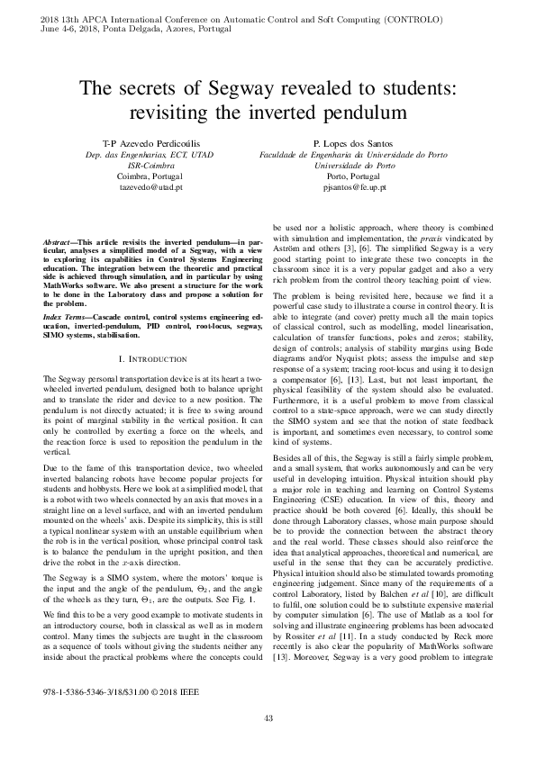(PDF) The Secrets of Segway Revealed to Students: Revisiting the ...