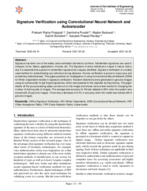 (PDF) Signature Verification using Convolutional Neural Network and Autoencoder | Samiksha ...