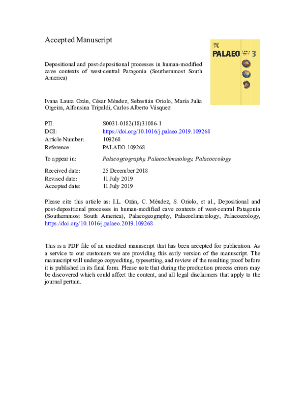 (PDF) Depositional and post-depositional processes in human-modified ...