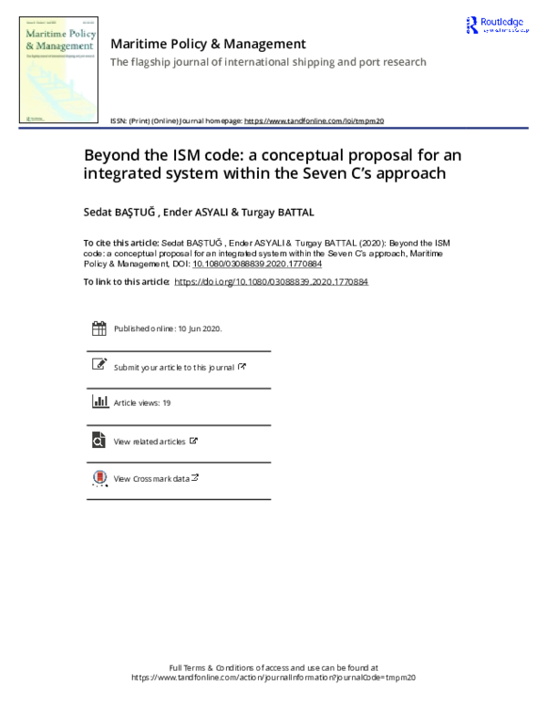 (PDF) Beyond the ISM code: a conceptual proposal for an integrated ...