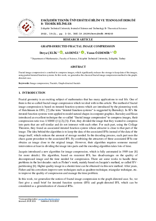 (PDF) Graph-Directed Fractal Image Compression