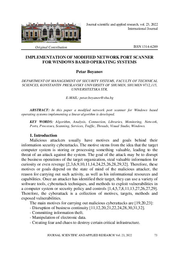(PDF) Implementation of Modified Network Port Scanner for Windows Based ...