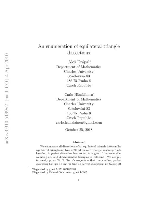 (PDF) Enumerating Equilateral Triangle Dissections