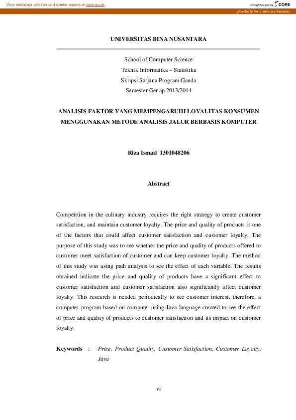 (PDF) Analisis Faktor Yang Mempengaruhi Loyalitas Konsumen Menggunakan Metode Analisis Jalur ...
