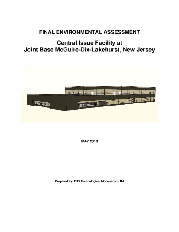 (PDF) Final Environmental Assessment: Central Issue Facility at Joint ...