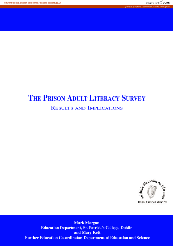 (PDF) The Prison Adult Literacy Survey: results and implications