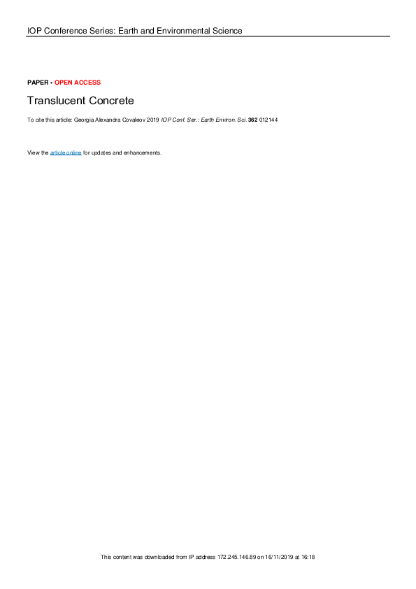 (PDF) Translucent Concrete