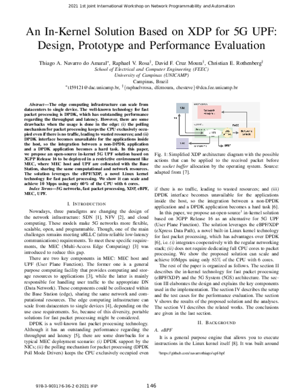 (PDF) An In-Kernel Solution Based on XDP for 5G UPF: Design, Prototype ...