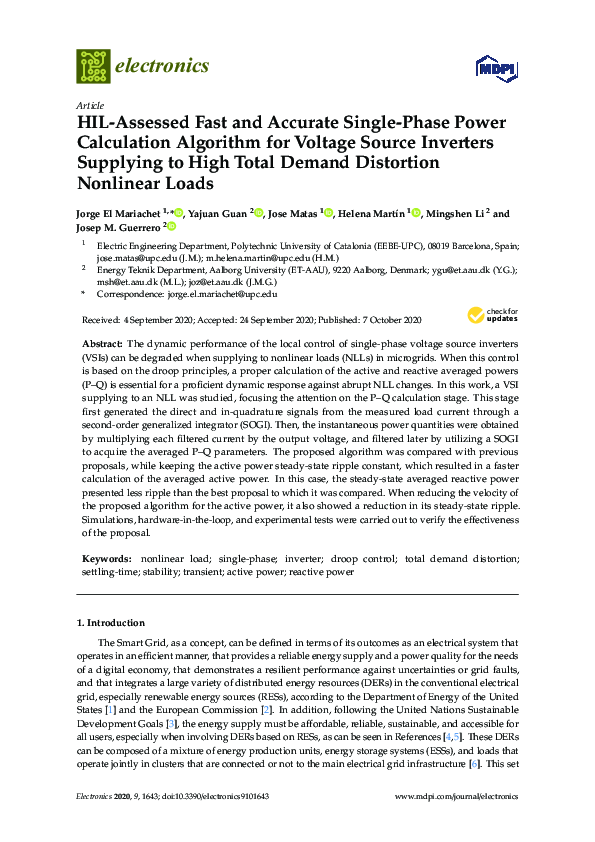 (PDF) HIL-Assessed Fast and Accurate Single-Phase Power Calculation ...