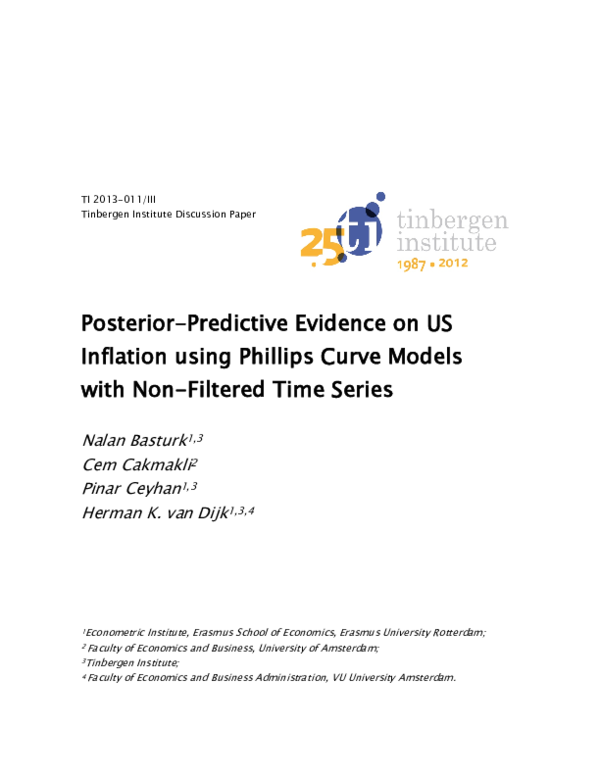 (PDF) Posterior-Predictive Evidence on US Inflation Using Phillips ...