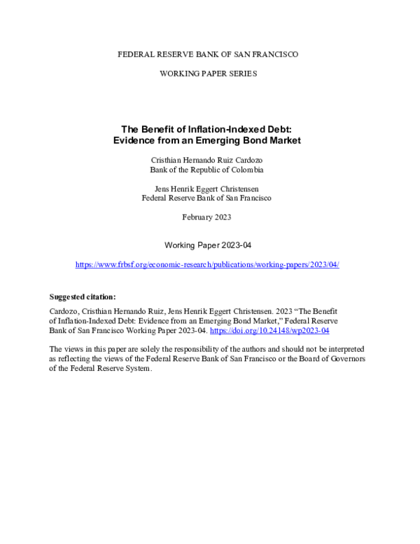 (PDF) The Benefit of Inflation-Indexed Debt: Evidence from an Emerging ...
