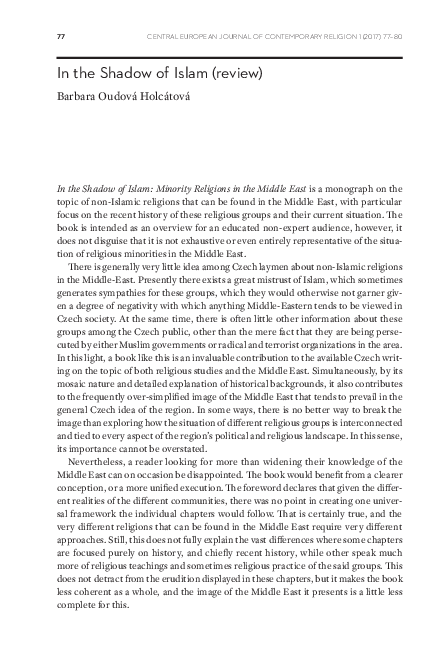 (PDF) In the Shadow of Islam (review)