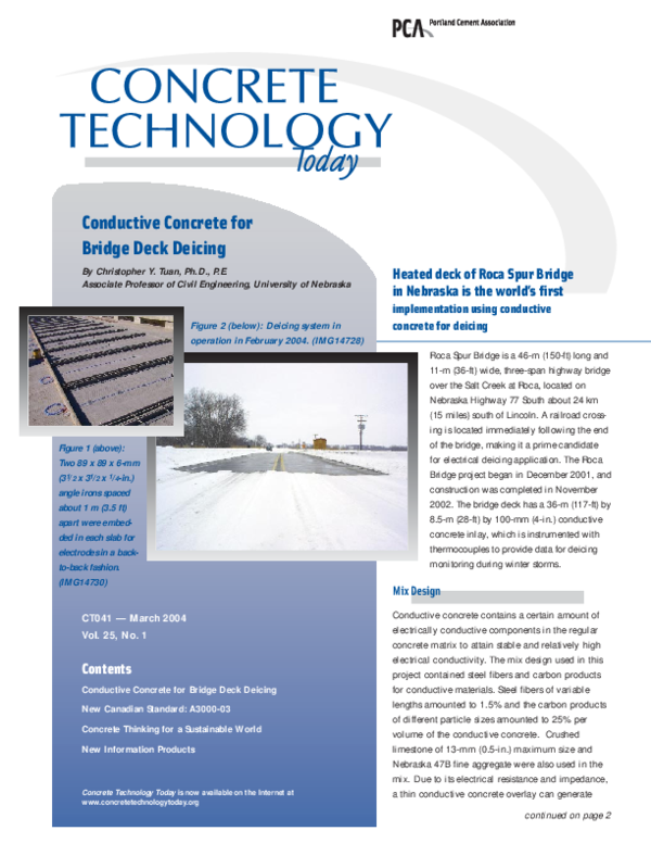(PDF) Conductive Concrete for Bridge Deck Deicing