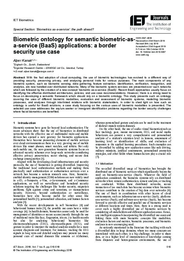 (PDF) Biometric ontology for semantic biometric‐as‐a‐service (BaaS ...