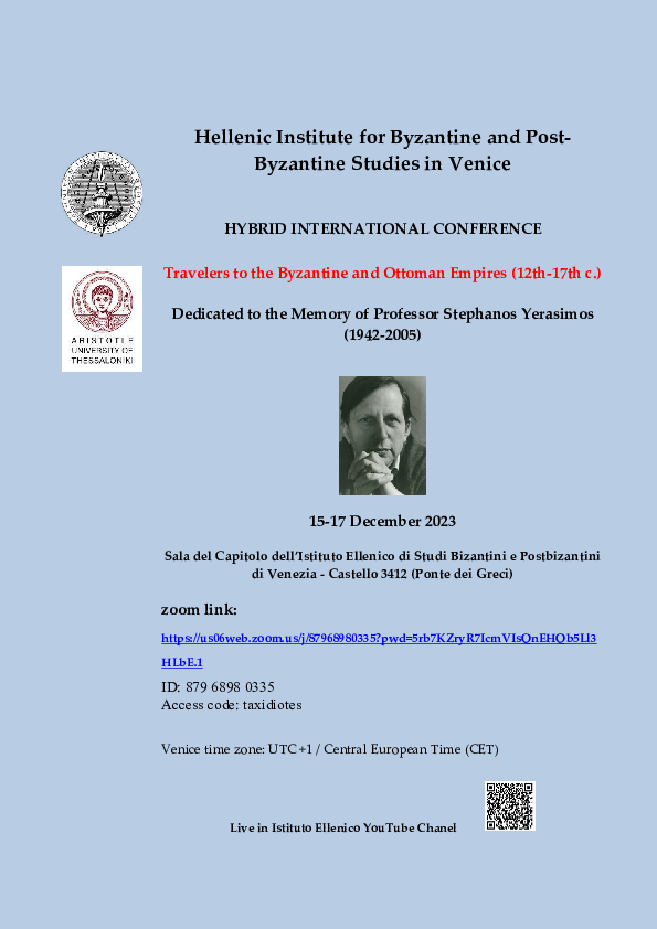 (PDF) HYBRID INTERNATIONAL CONFERENCE: Travelers to the Byzantine and ...