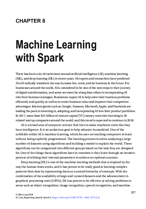 (PDF) Beginning Apache Spark 2: With Resilient Distributed Datasets, Spark SQL, Structured ...
